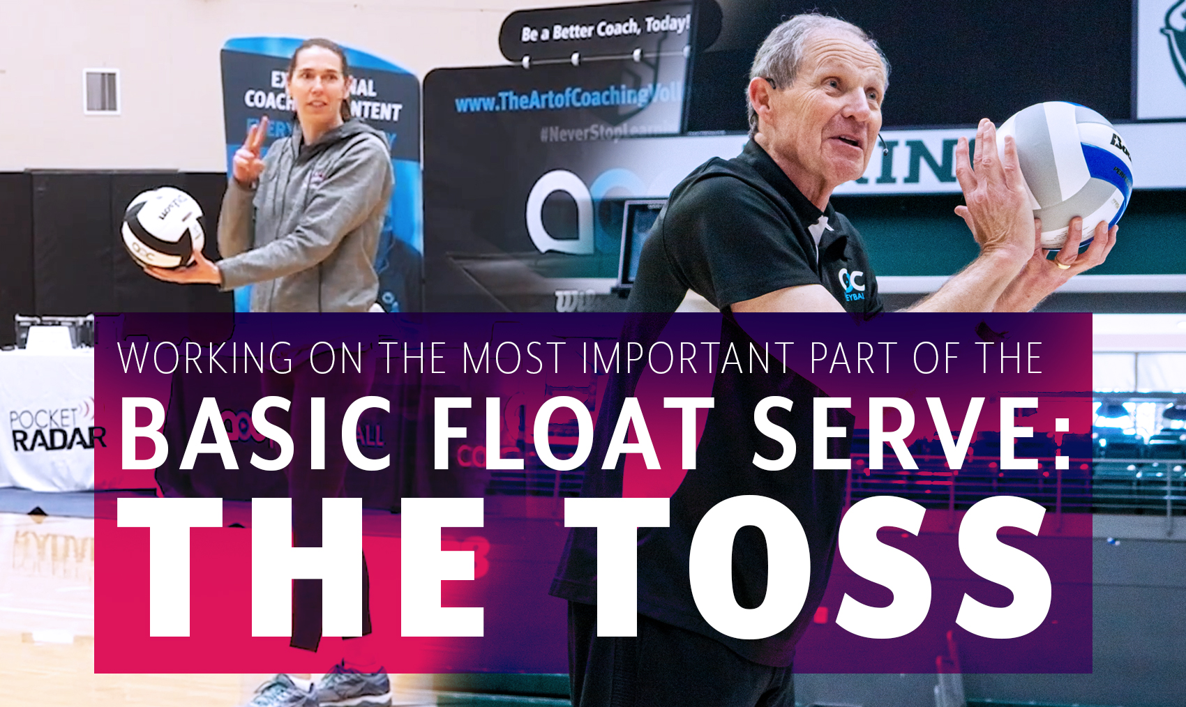 Working on the most important part of the basic float serve: The toss ...